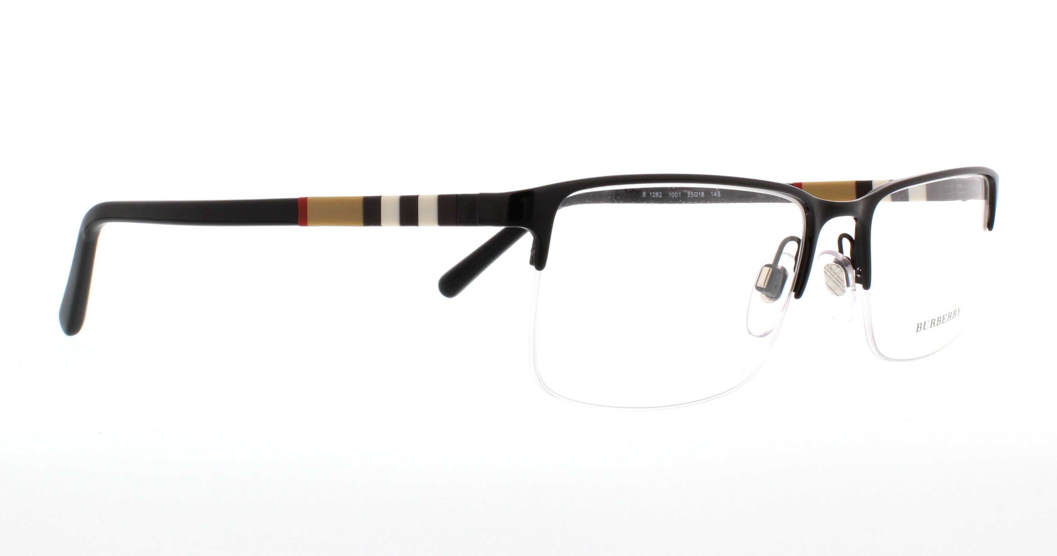 Burberry Eyeglasses Be1282 1001 Black 55mm 8053672416893 Ebay